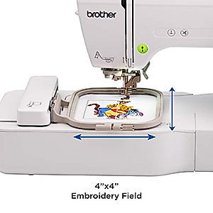 Brother Embroidery Machine, PE550D, 125 Built-in Designs including 45 Disney Designs, 9 Font Styles, 4" x 4" Embroidery Area, Large 3.2" LCD Touchscreen, USB Port