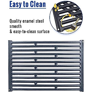SHINESTAR Porcelain-Enameled Grates Replacement for Weber Spirit 300 Series, E-310/330, Genesis Silver/Gold B & C, 17.4 x 11.8 Inch, 2-Pack