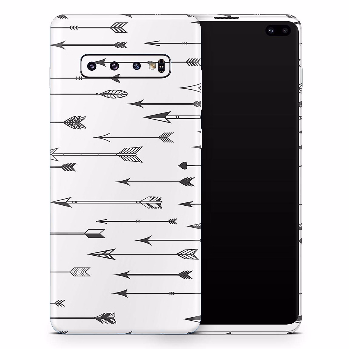 DesignSkinz Vector Black Arrows Protective Vinyl Decal Wrap Skin Cover Compatible with The Samsung Galaxy S20 (Screen Trim & Back Glass Skin)