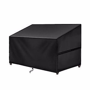 SIRUITON 3-Seat Heavy Duty Garden Patio Sofa/Loveseat/Bench Cover,100% Waterproof Outdoor Sofa Cover, Lawn Patio Furniture Covers Black,64" W x 27" D x 35" H