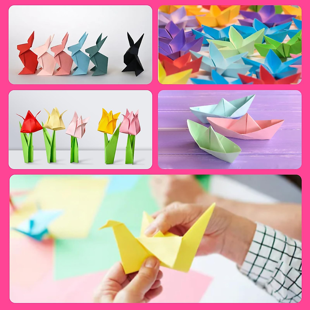 Origami Paper 300 Sheets,20 Colors 6 Inch Square Colored Paper for Crafts,Double Sided Origami Folding Paper for Arts and DIY Projects,15x15cm