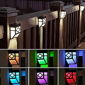 Otdair Solar Fence Lights Outdoor, 8 Pack LED Fence Solar Lights Waterproof, Garden Solar Deck Lights for Post, Patio, Step, Stair, Pathway and Yard, White