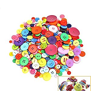 500-700 PCS Assorted Mixed Color Resin Buttons 2 and 4 Holes Round Craft for Sewing DIY Crafts Children's Manual Button Painting,DIY Handmade Ornament