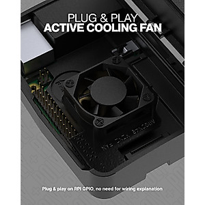 Argon Poly+ Case | Raspberry Pi 4 Plastic Case with PWM controllable Fan and Heatsink | Removable Top