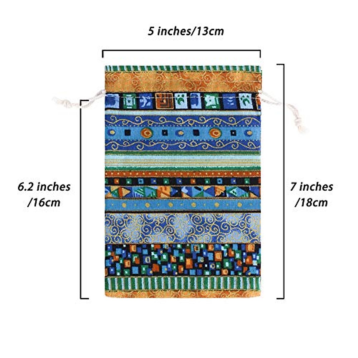 SumDirect Egyptian Ethnic Style Linen Burlap Bag 20Pcs 5×7 inches Gift Bags with Drawstring, Reusable Cotton Candy Bags for Wedding Party Favors