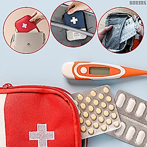 BURIUS Empty First Aid Bag Emergency Kit - 2Pcs Travel Size Survival Kit Small Medicine Bag, 7.1х5.1inch size, Office First Aid Kit Outdoor First Aid Kit For Car - Home First Aid Empty Medicine Bag
