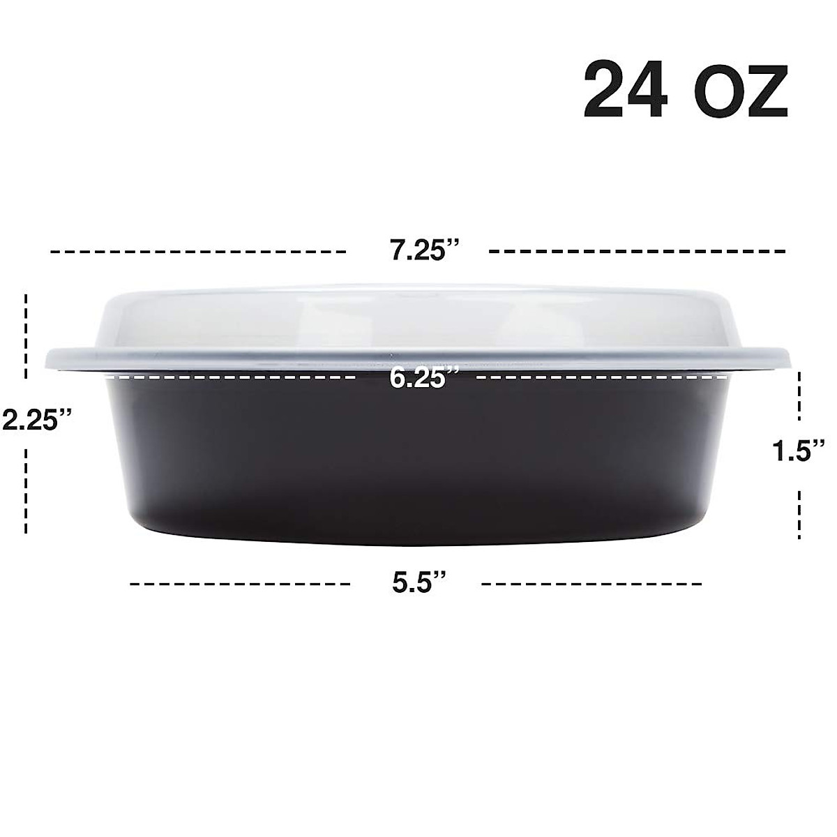 Pactiv [20 Sets] Round Meal Prep Containers with Lids, Food Storage, Take Out, Lunch Box, Portion Control, Microwave/Dishwasher/Freezer Safe, BPA Free, Factory Sealed, Made in USA (24 OZ - Medium)