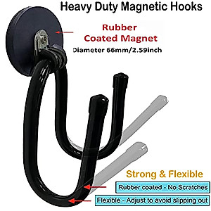 Pmsanzay 2 Pack Power Drill Tool Organizer Holder,Magnetic Tool Holders,Garage Tool Storage Rack,Heavy Duty Large Garage Magnet Utility Hooks with Rubber Coating, No Scratches - No Power Drill