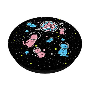 Transgender Cat In Space Transgender Pride PopSockets Swappable PopGrip