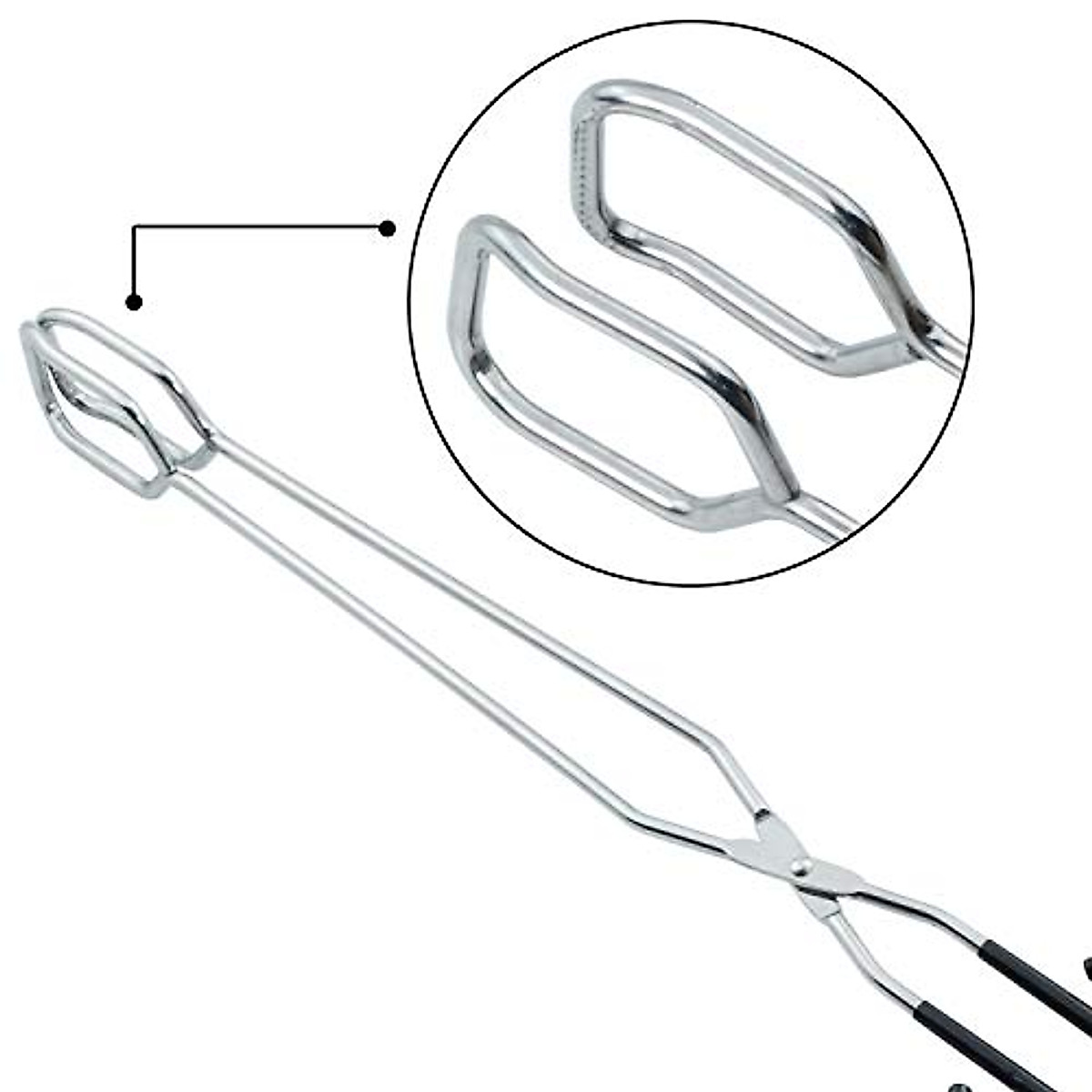 HINMAY Extra Long Scissor Tongs 16-Inch Stainless Steel Barbecue Grilling Tongs