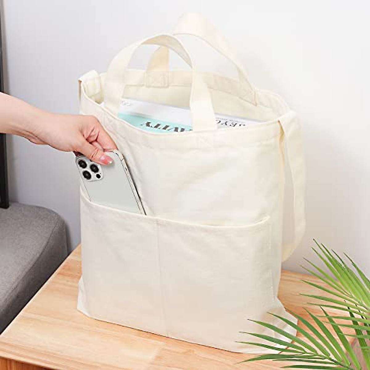 Lily queen Canvas Tote Bag for Women Aesthetic Shoulder Bags 2pcs