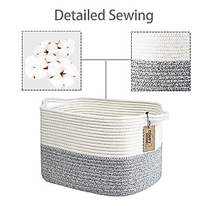 Blanket Baskets 18''x16''Cotton Rope Laundry Hamper Baby Nursery Storage Organizer Bundle with 13.5"x11"x 9.5"square woven Rope Basket for Shelves Toys, Nursey Cube Bin, Decorative Storage Organizer