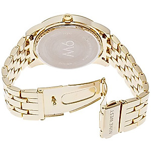 Nine West Women's NW/1578CHGB Champagne Dial Gold-Tone Bracelet Watch