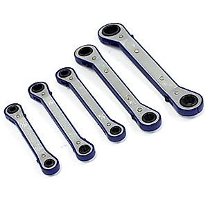 ARC-POWER 5 pc SAE Offset Ratcheting Box Closed End Wrench Set 6/12 Point 1/4" - 11/16"