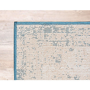 Unique Loom Sofia Collection Area Rug - Salle Garnier (9' x 12' 2" Rectangle, Blue/ Ivory)