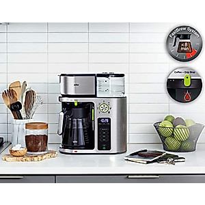 Braun MultiServe Coffee Machine 7 Programmable Brew Sizes / 3 Strengths + Iced Coffee, Glass Carafe (10-Cup), Stainless Steel, KF9070S