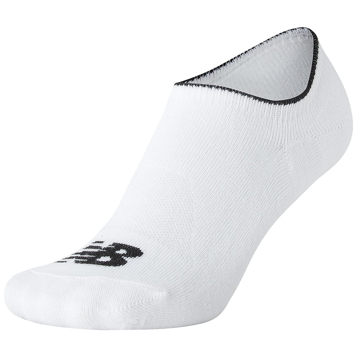 New Balance Women's Invisible No Show Non-Slip Liner Socks (6 Pack), Size 4-10, Solid White