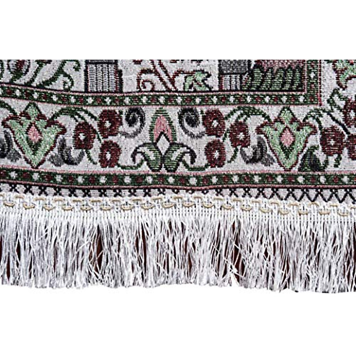 Islamic Thin Janamaz Sajjadah AMN149 Portable Muslim Prayer Mat Sajadah Carpet Chenille Woven Embroidered Rug Travel Namaz Area (Color_03)