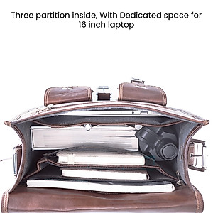 Handmade World Brown Vintage Leather Backpack Laptop Messenger Bag Rucksack Sling for Men Women (11" x 15")