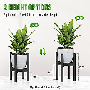 Forlogic Metal Plant Stand, Mid Century Modern Plant Stand Indoor, Plant holders indoor stand Fits Up to 10" Planter, Tall Plant Stand Bear 600 lbs, Plant Holder for Indoor and Outdoor with 1 Pot