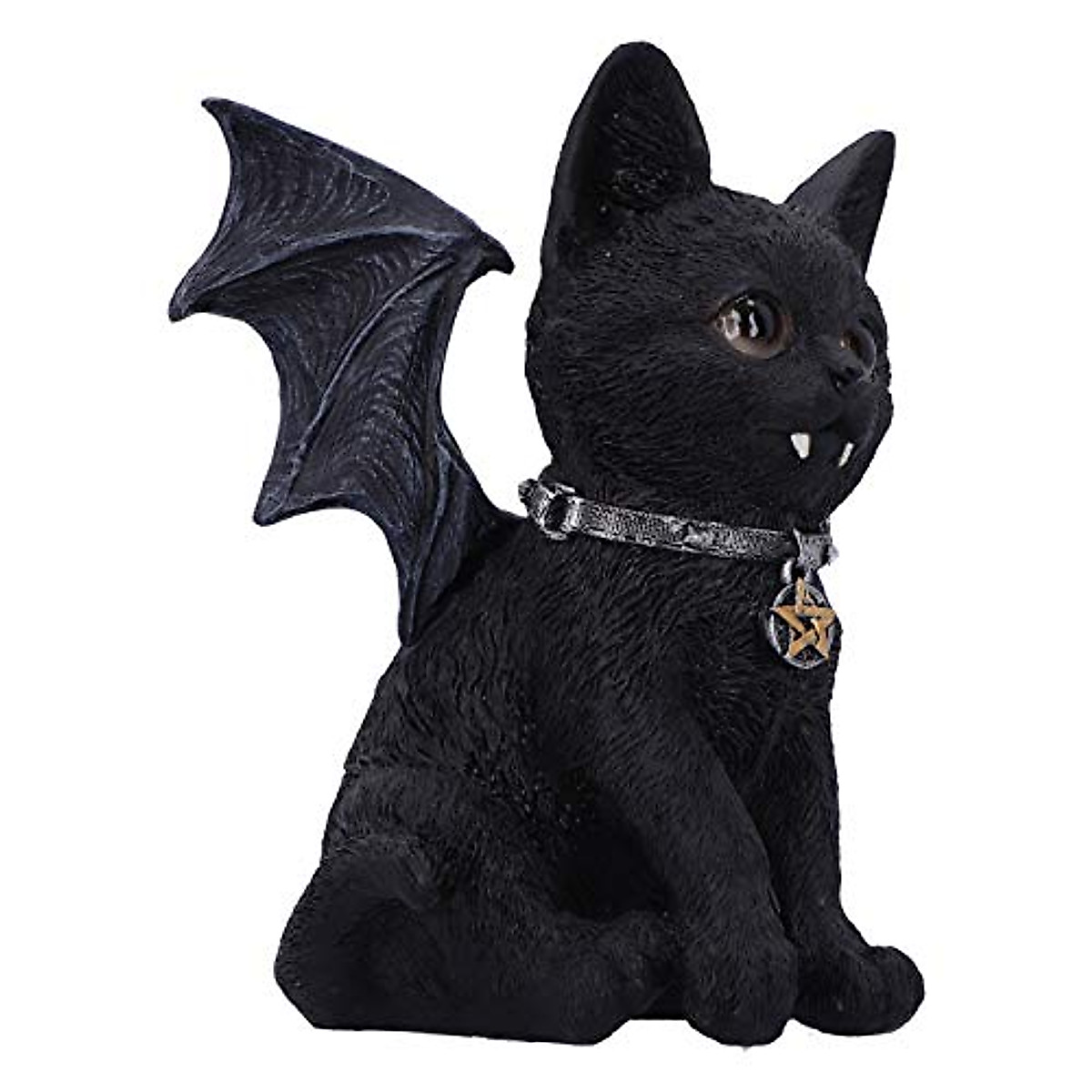 Nemesis Now Vampuss Black Bat Cat, 16cm, Resin, Black, Vampire Cat Figurine, Witch Gift, Halloween Decoration, Cast in Finest Resin, Lovingly Hand-Painted