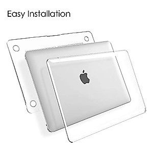 Fintie Case for MacBook Air 13 Inch A2337 (M1) / A2179 / A1932 (2021 2020 2019 2018 Release) - Snap On Hard Shell Case Cover for New MacBook Air 13 Retina Display with Touch ID, Crystal Clear