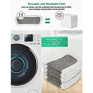 Reusable Mop Pads Compatible with Swiffer PowerMop, Power Mop Refill Pads Microfiber Mop Pads Replacement, 16x6.7Inch Washable Floor Mop Pads Refills Mop Heads for Floor Cleaning, 5 Pack