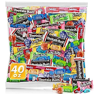 Assorted Easter Bulk Candy, 2.5 Pound, Individually Wrapped, Variety Pack with Tootsie Rolls, Tootsie Pops, Jolly Ranchers, Nerds, Skittles, Starburst, Sweetarts, Gobstopper, Assorted Laffy Taffy's & More! Great for Valentines and Party Treats! 40 oz
