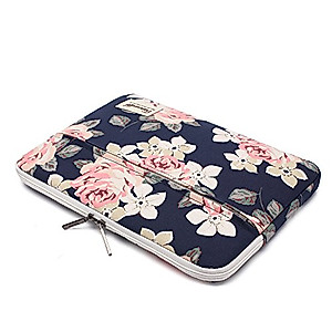 Canvaslife White Rose Patten Laptop Sleeve 14 inch 14.0 inch Laptop case Bag