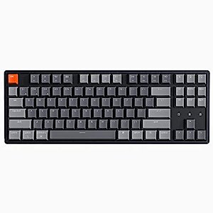 Keychron K8 Wireless Bluetooth/USB Wired Mechanical Keyboard, Hot-swappable Tenkeyless 87 Keys RGB LED Backlit Gateron Blue Switch N-Key Rollover, Aluminum Frame for Mac and Windows