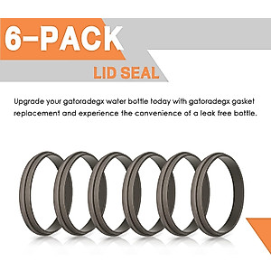 Mimore 6 Pack Gasket for Gatorade Water Bottle Lid Replacement, Food Grade Silicone Water Bottle Gasket Replacement Compatible with Gatorade GX Bottle Rubber Seal