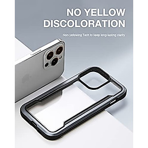 RAPTIC Shield for iPhone 13 Pro Case, Shockproof Protective Clear Case, Military 10ft Drop Tested, Durable Aluminum Frame, Anti-Yellowing Technology Case for iPhone 13 Pro, Black