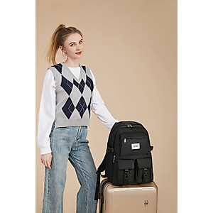 Teecho Stylish Laptop Backpack For Men and Women Roomy Rucksack for Travel Black