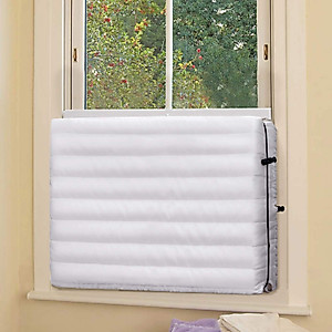 FORSPARK Indoor Air Conditioner Cover, AC Covers for Inside with Free Drawstring, 21 x 15 x 3.5 inches (L x H x D) - White