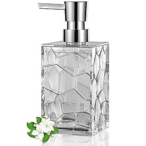Hand Soap Dispenser, Clear Acrylic Plastic Liquid Pump Bottles Refillable Lotion Dispenser for Bathroom Decor Kitchen College Dorm