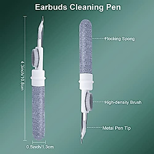 Cleaner Kit for AirPod Pro 1 2 3, AMEAMI Earbud Cleaning Pen Tool for iPhone Samsung Lego Huawei MI Wireless Headphone (White)