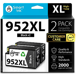 Smart Ink Compatible Ink Cartridge Replacement for HP 952 XL 952XL (2 Black, Pigment Ink Cartridges Combo Pack) to use with OfficeJet Pro 7720 7740 8200 8210 8216 8700 8710 8715 8720 8725 8730 8740
