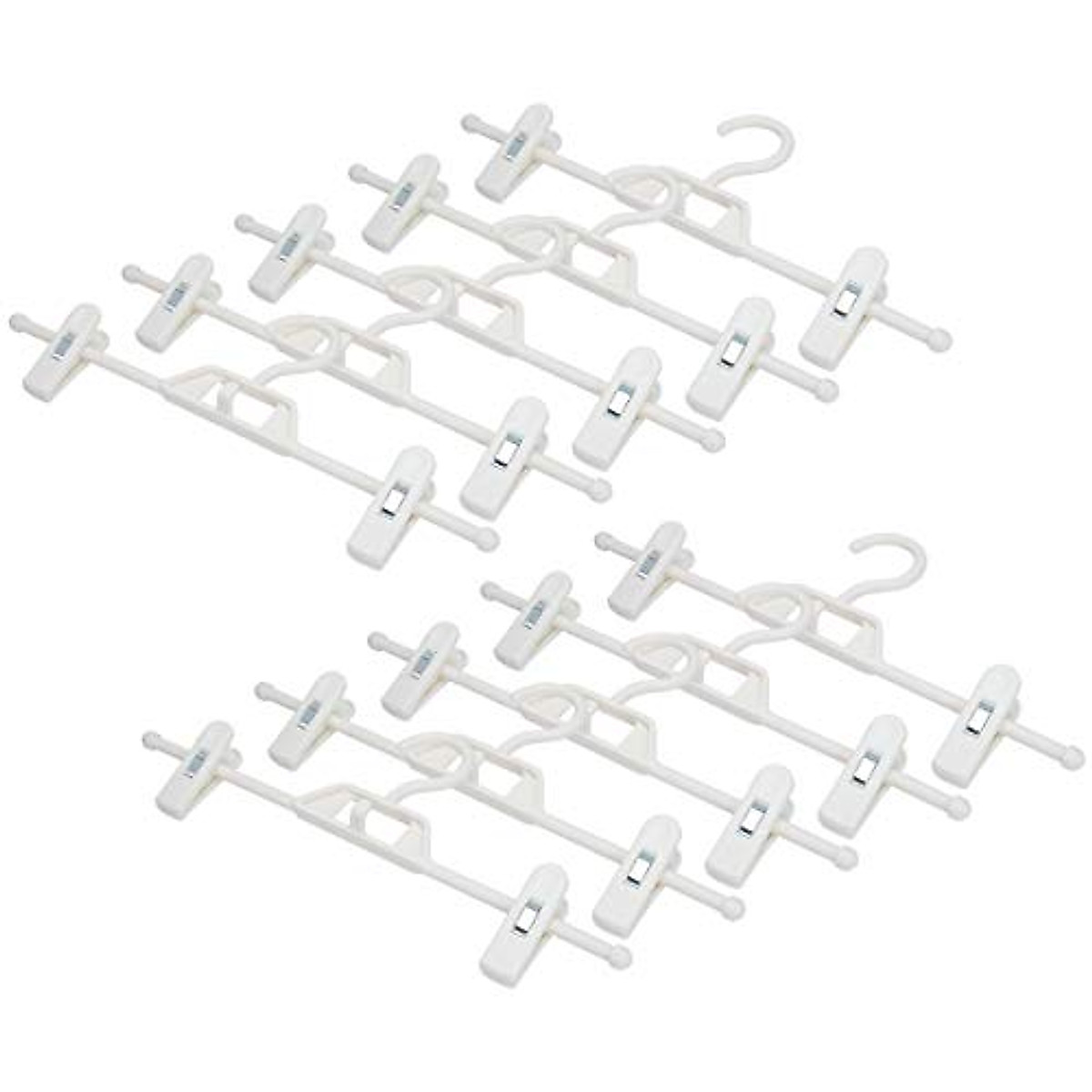 YARNOW Pants Hangers, 10PCS Adjustable Clothes Hangers, Adjustable Clips Pants Hanger, Slack, Trouser, Jeans, Towels for Newborn, Adults Clothes,Cream White