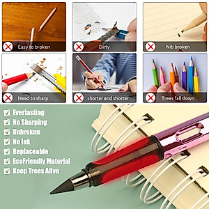 Mechanical Pencils Inkless Pencils Eternal Set - 6 Everlasting Pencil,6 Replaceable Nibs,3 Erasers,1 Pencil Case,Pencil Never Sharpen,Infinity Pencils,Forever Pencil for Kids Student Writing Drawing