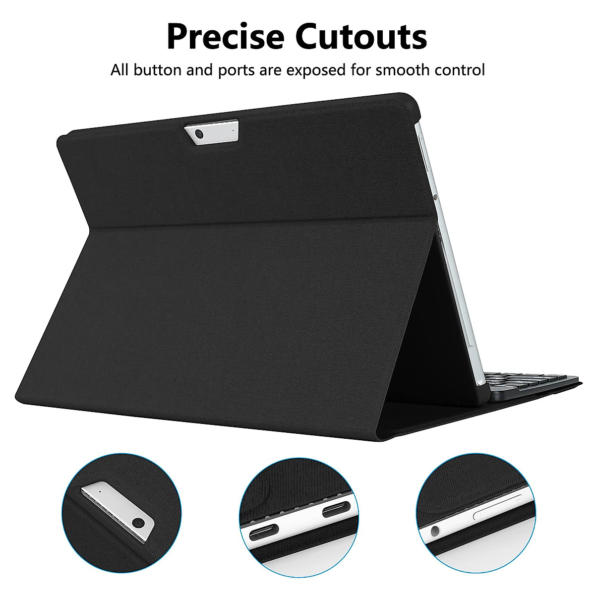 COO Keyboard Case for Microsoft Surface Pro 9 (2022)/Pro 8 13 Inch, Wireless Detachable Keyboard, Multi-Angle Slim Lightweight Protective Cover