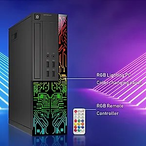 Dell OptiPlex Desktop Customized RGB Lights Computer, Intel i5 Quad-Core Processor 3.20GHz, 8GB RAM, 256GB SSD, DisplayPort, Wi-Fi, Windows 10 - (Renewed)