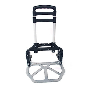 LeeMas Portable Folding Collapsible Aluminum Cart Dolly Push Truck Trolley Black