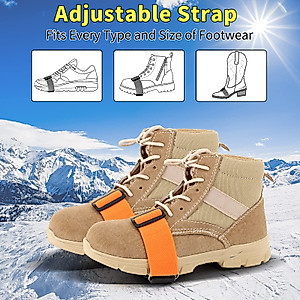 Xproutdoor Mid-Sole Ice Cleats Crampons Traction Snow Grips with Tungsten Spikes