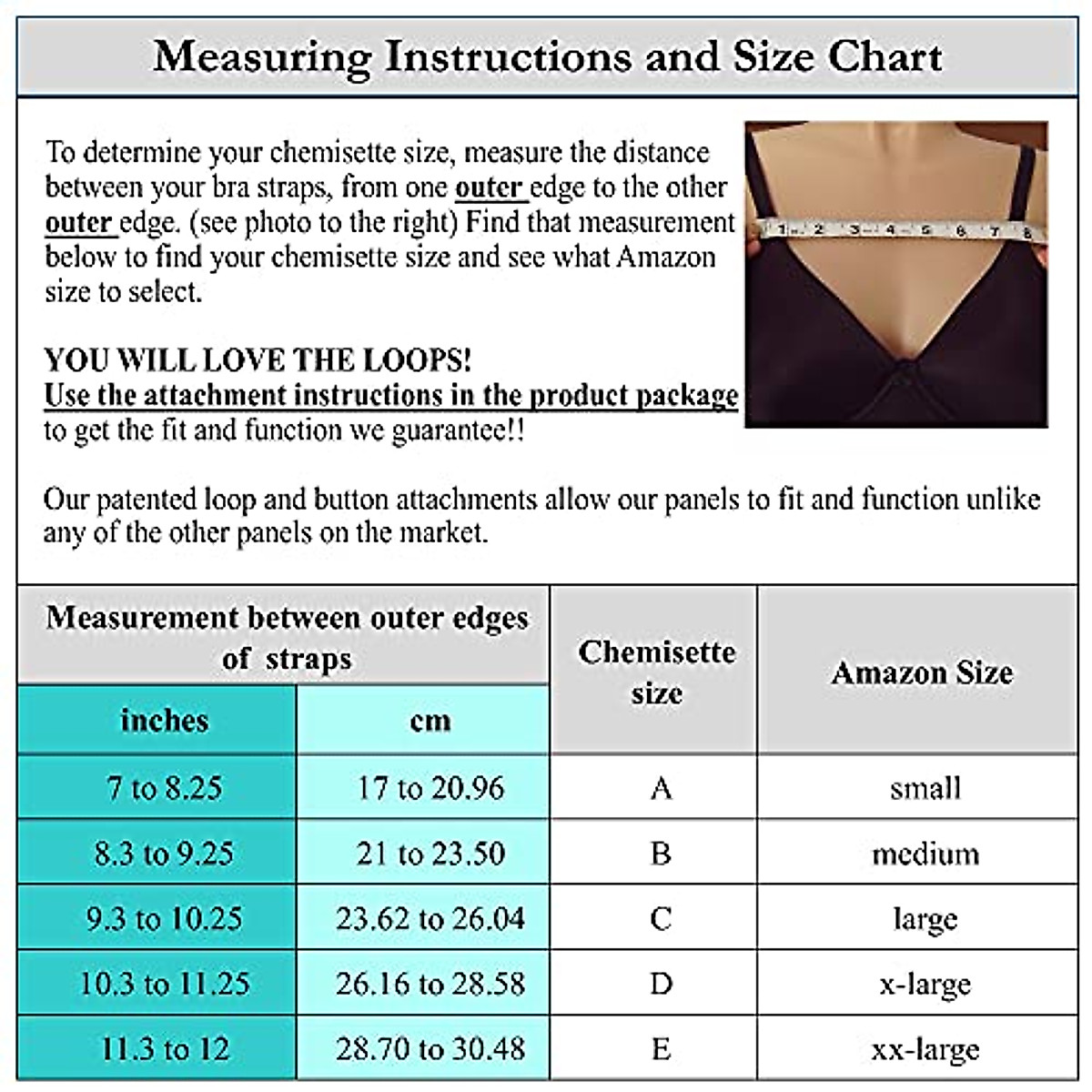 Chemisettes by Anne Modesty Panel Cleavage Cover Mock Cami Black - Grey Size B