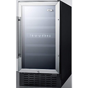 Summit Appliance SWC182ZADA 18 in. Wide Built-in Undercounter Wine Cooler44; Black