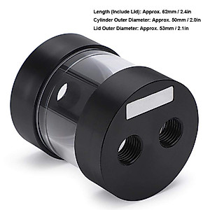 3 Holes Cylindrical Computer Water CoolingTank,YSX-6PC 50mm OD Water Cooling Cylinder Water Cooled Reservoir Water Cooling Radiator with G1/4 Thread Holes for Computer Desktop