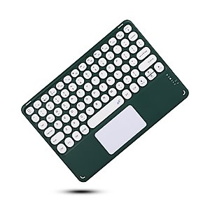 HENGHUI Touch Keyboard Case for Galaxy Tab S6 Lite 10.4 inch 2024/2022/2020 Keyboard Case with Touchpad Detachable Keyboard Cute Round Key Color Keyboard Cover (DarkGreen)