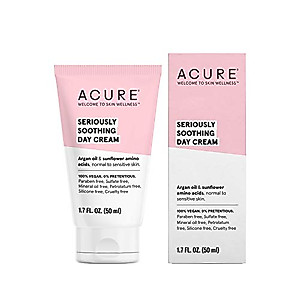 Acure Seriously Soothing Starter Kit - 100% Vegan & For Dry to Sensitive Skin, Includes Cleansing Cream, Cloud Cream, & Day Cream, Serum Stick & Blue Tansy Night Oil, 5 Count