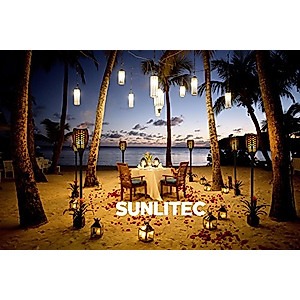 Sunlitec Solar Lights, Waterproof Flickering Flames Torches Lights Outdoor Landscape Decoration Lighting Dusk to Dawn Auto On/Off Security Torch Light for Garden Patio Deck Yard Driveway, 2 Pack