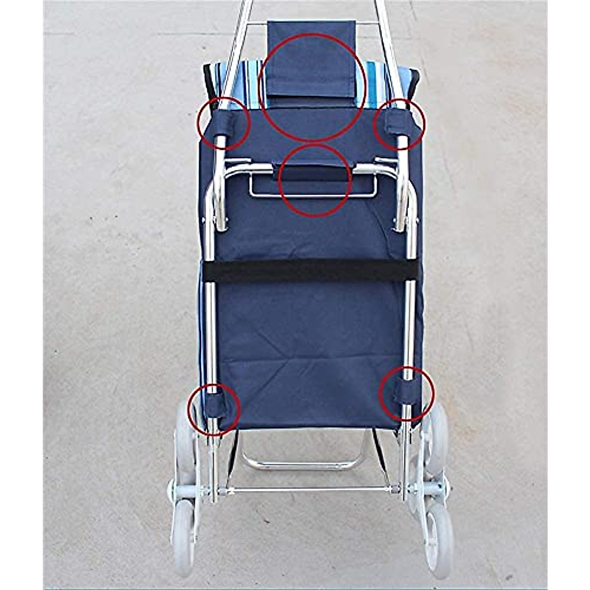 Shopping Trolley on Wheels Multi Function Shopping Cart Six Rounds Climbing Stairs Trolley/Grocery Trailer/Folding Cart/Aluminum Alloy Pull Rod Car/Elderly Bag Car/Portable Cart Storage Hand Trucks